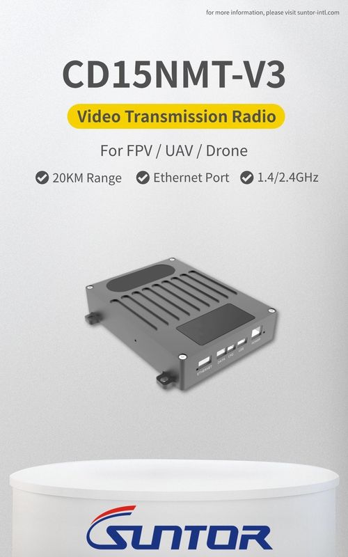 CD15NMT-V3 2.4GHz 15-20KM UAV Data Link VTX Lightweight For Drone